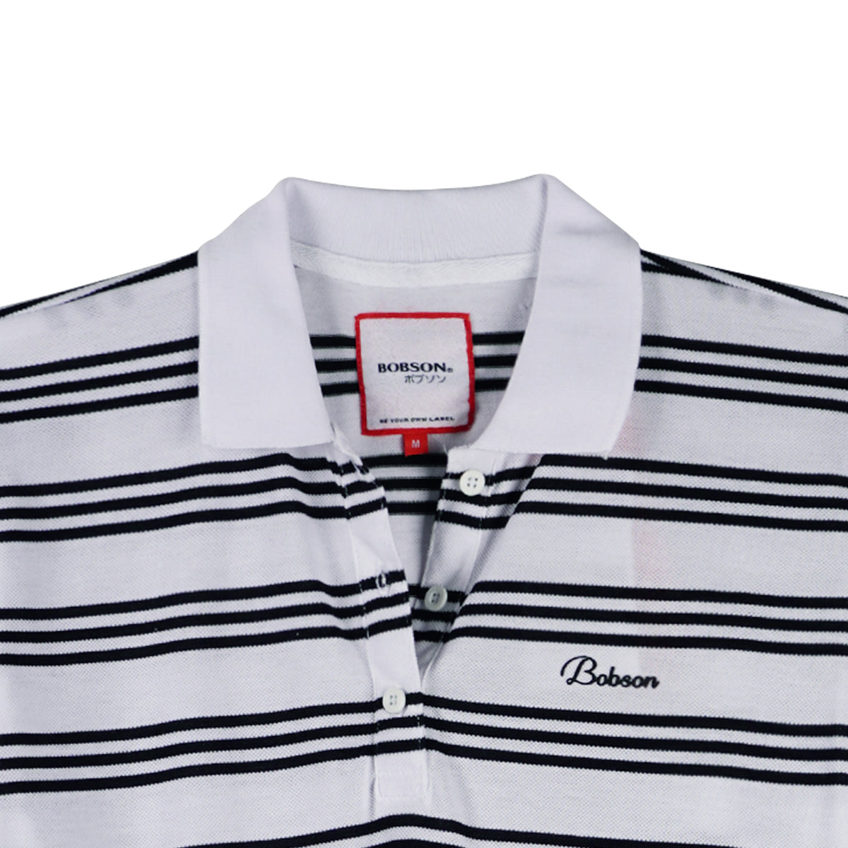 Bobson Japanese Ladies Basic Striped Collared Shirt Regular Fit 133035 ...