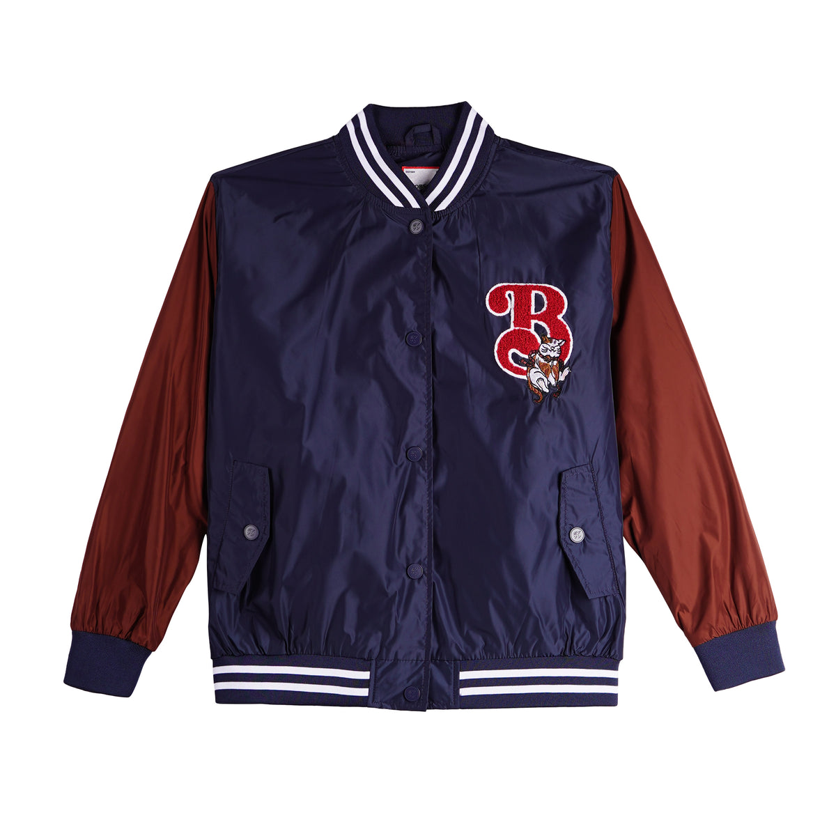 Bobson Japanese Ladies Basic Varsity Jacket Loose Fit 131485 (Dark Nav ...