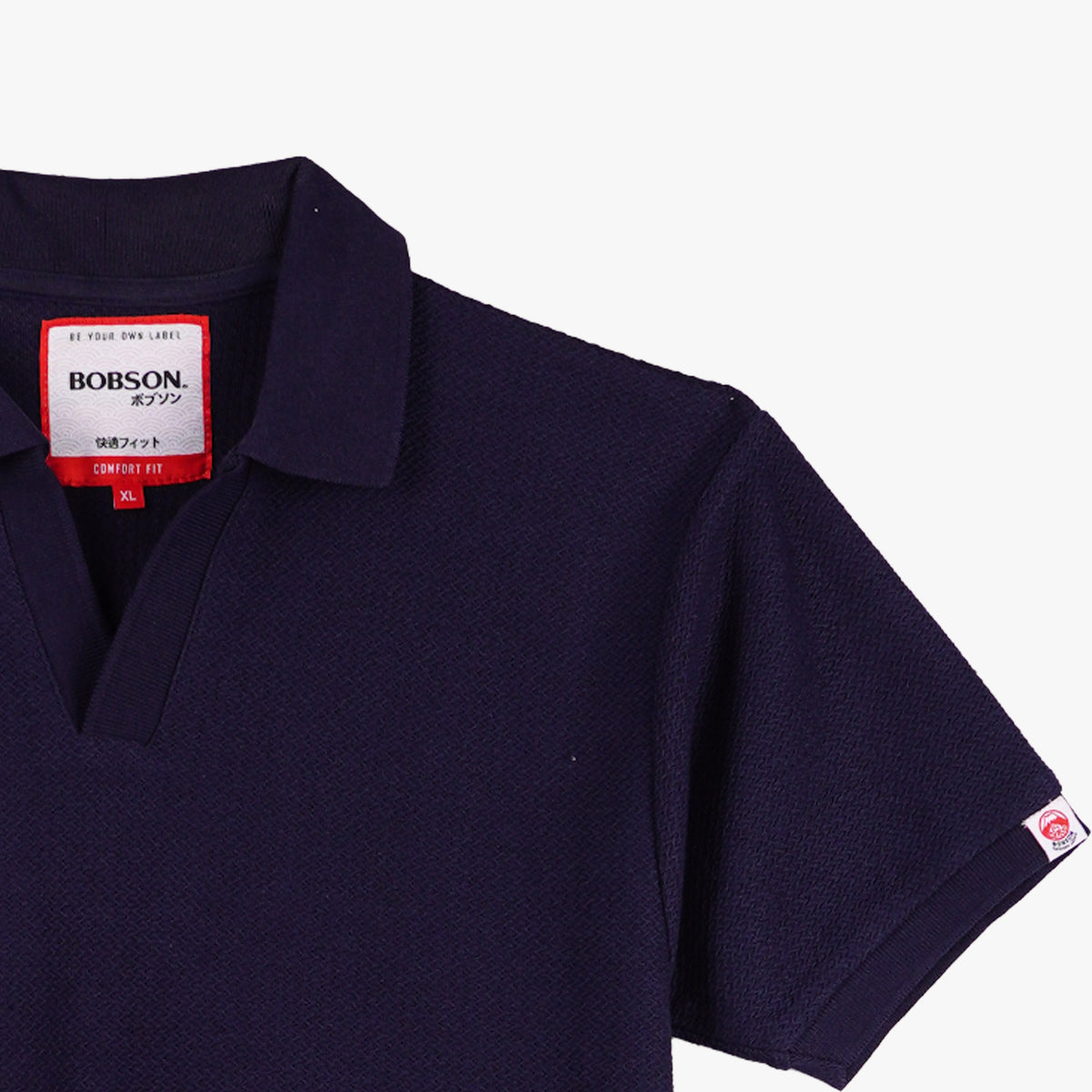 Bobson Japanese Men's Basic Collared Shirt Slim Fit 155095 (Navy ...