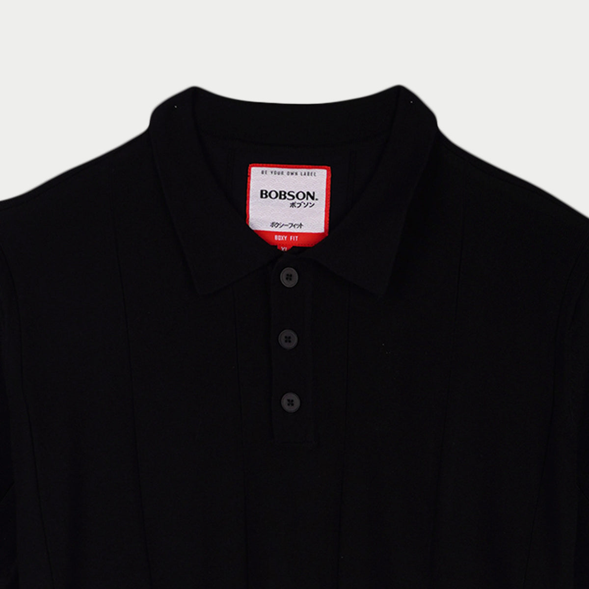 Bobson Japanese Men's Basic Collared Boxy Fit 155100 (Black) – Bobson ボブソン