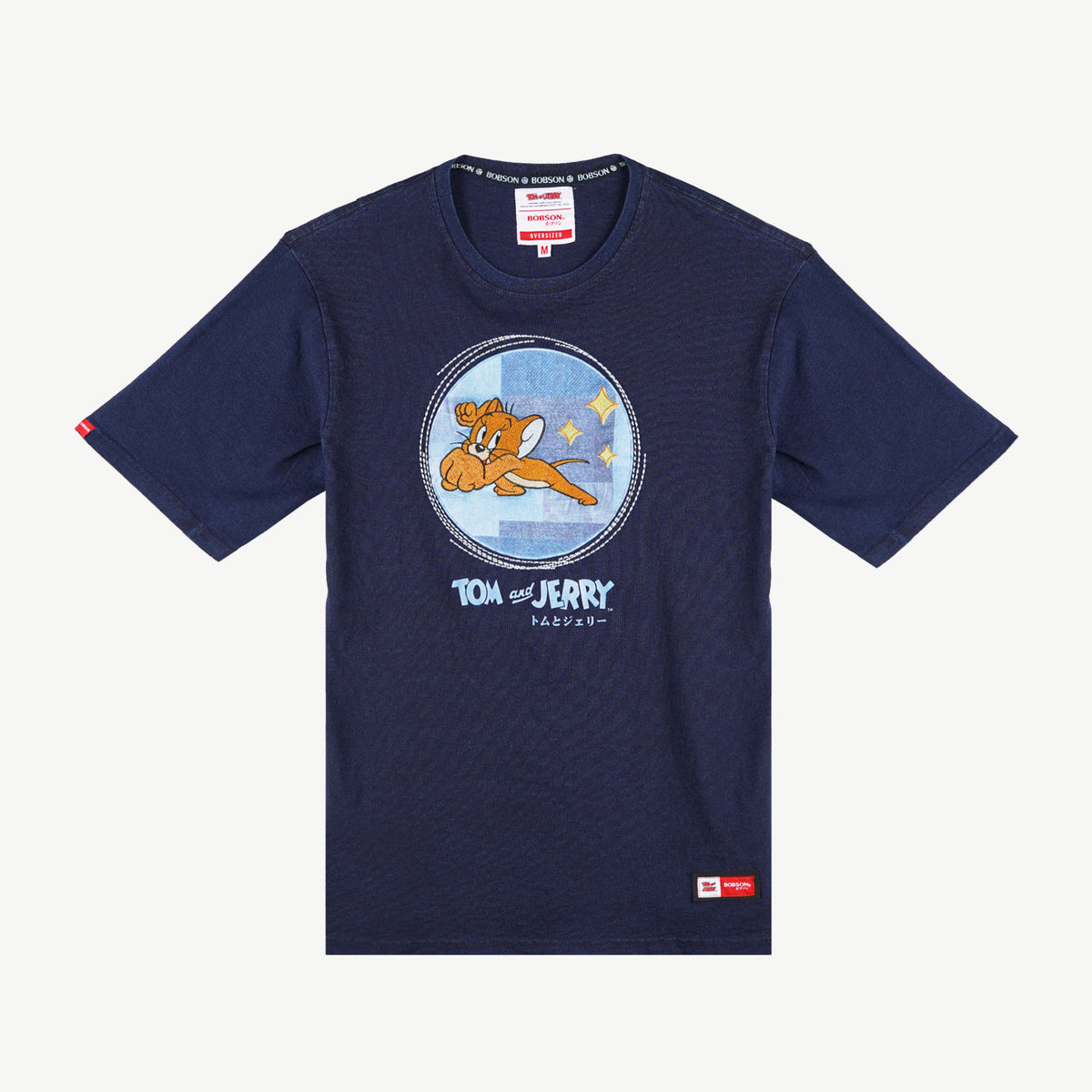 Bobson X Tom and Jerry Men's Oversized Indigo Graphic T Shirt Trendy F ...