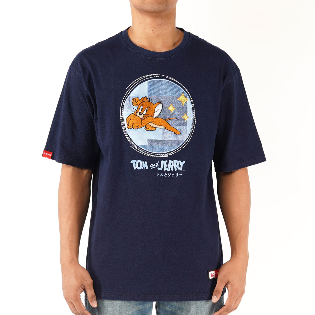 Bobson X Tom and Jerry Men's Oversized Indigo Graphic T Shirt Trendy F ...