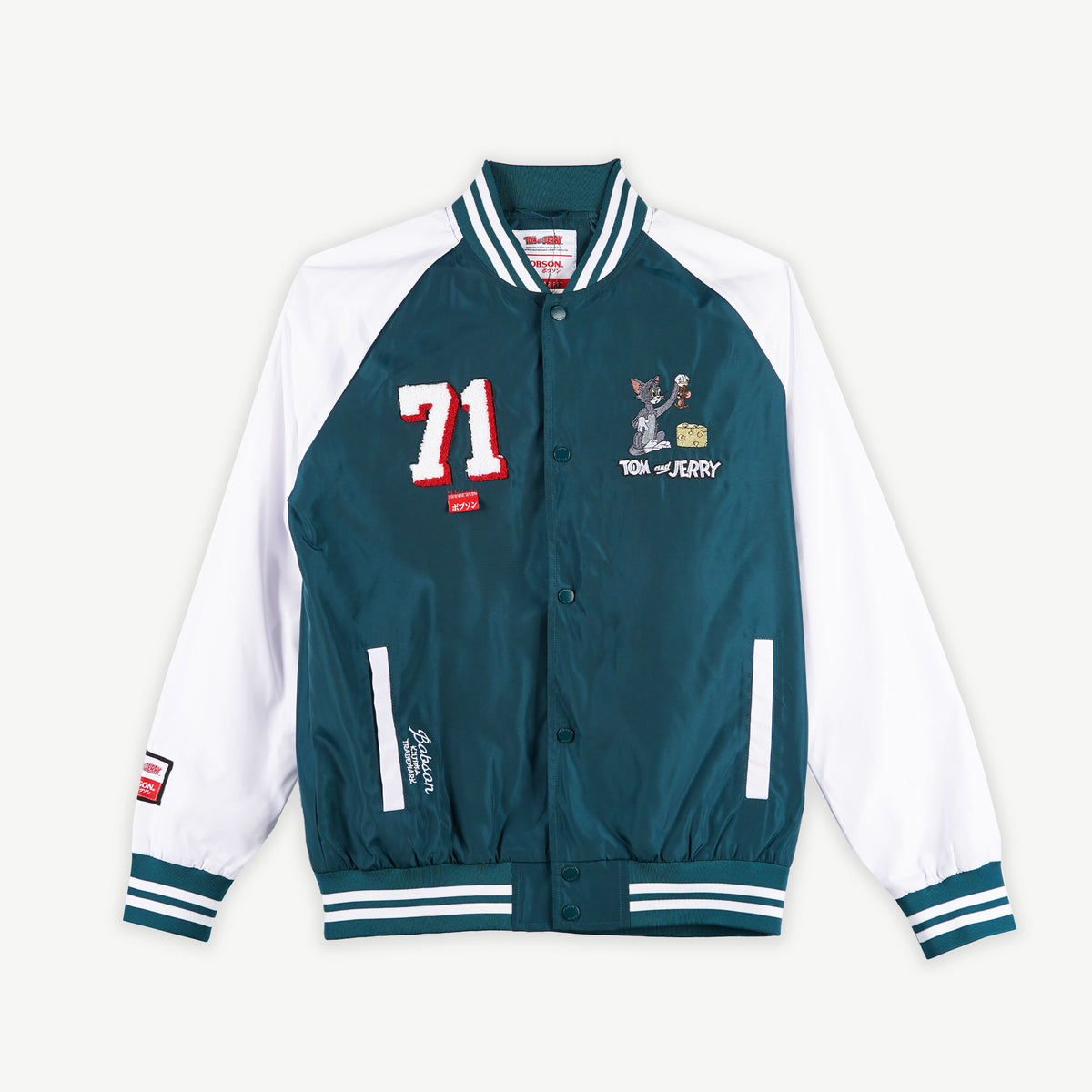 Bobson Japanese X Tom and Jerry Men's Bomber Jacket with Back Print Tr ...